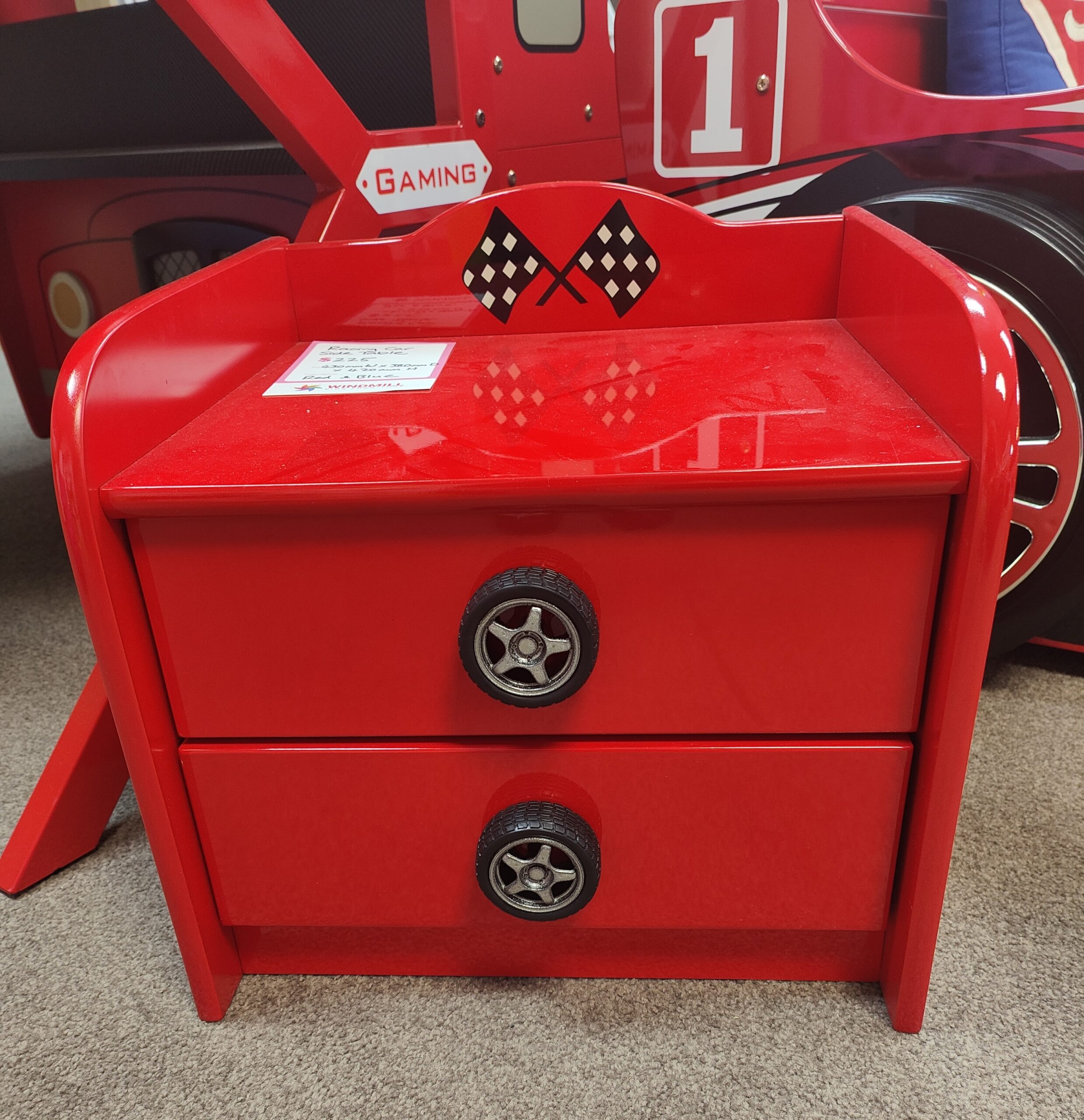 Racing Car Side Table Red - Windmill Kids Furniture